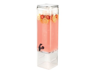 1.5 Gallon Square Acrylic Beverage Dispenser with Ice Chamber - Cal-Mil
