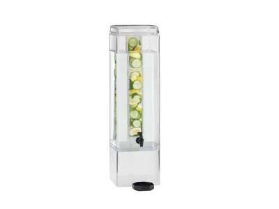 Clear Acrylic 5 Gallon Square Beverage Dispenser with Ice Chamber - Cal-Mil