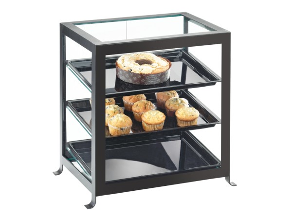 Soho Three Tier Black Display Case with Rear Doors - 21 1/4" x 15 3/4 ...
