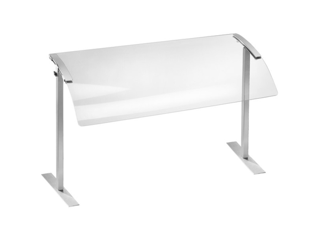 45" Acrylic Single Sneeze Guard with Stainless Steel Frame - Cal-Mil
