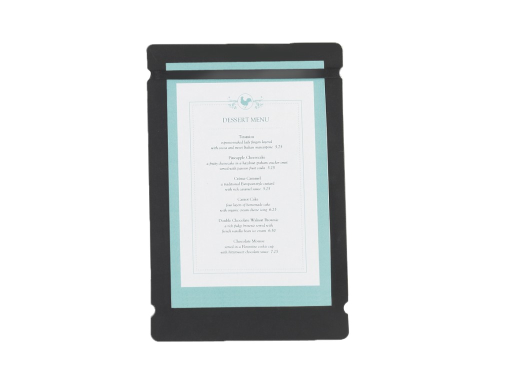 8 1/2" x 11" Black Menu Board with Flex Bands - Cal-Mil