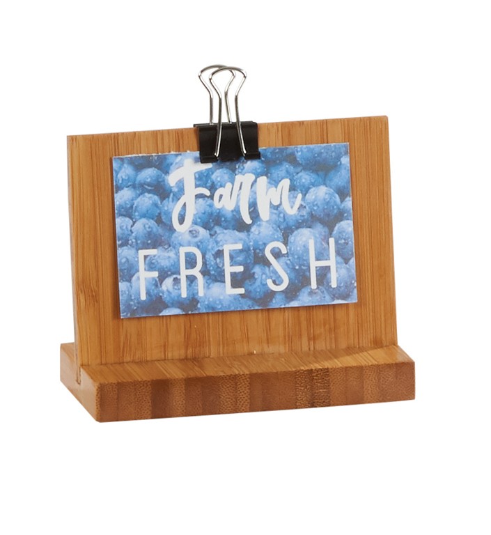 Bamboo 3" x 2" Clipboard Menu Holder - Cal-Mil