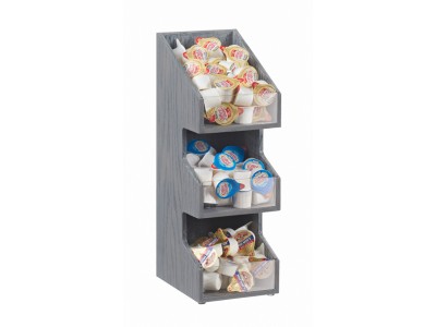Bamboo 3 Tier, 6 Bin Condiment Display with Clear Bin Face - Cal-Mil