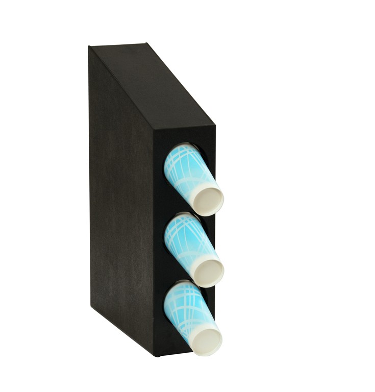 3 Cup Dispenser - Black - Cal-Mil