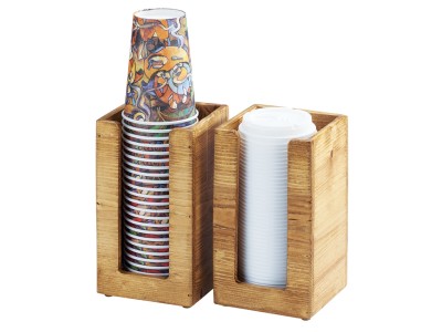 Bamboo Single Countertop Cup and Lid Organizer - Cal-Mil