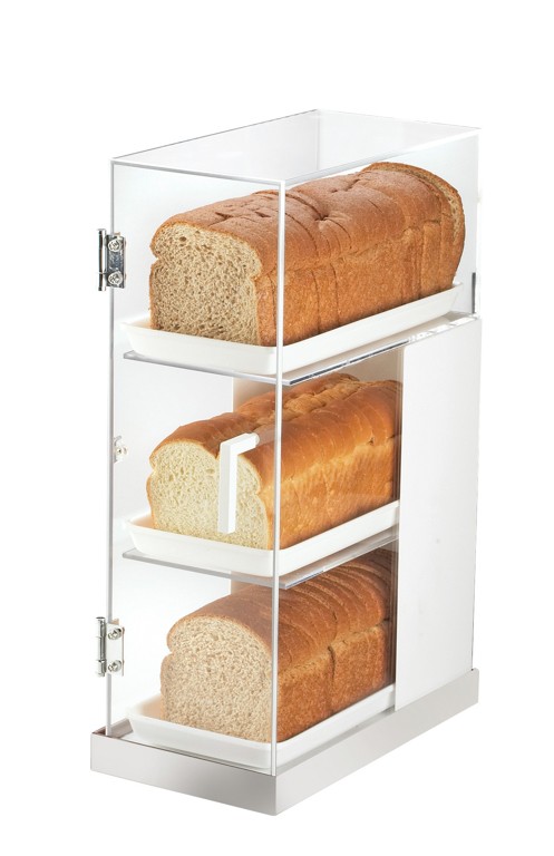 Luxe Three Tier Stainless Steel Bread Case - 7" x 14" x 20 1/4" - Cal-Mil