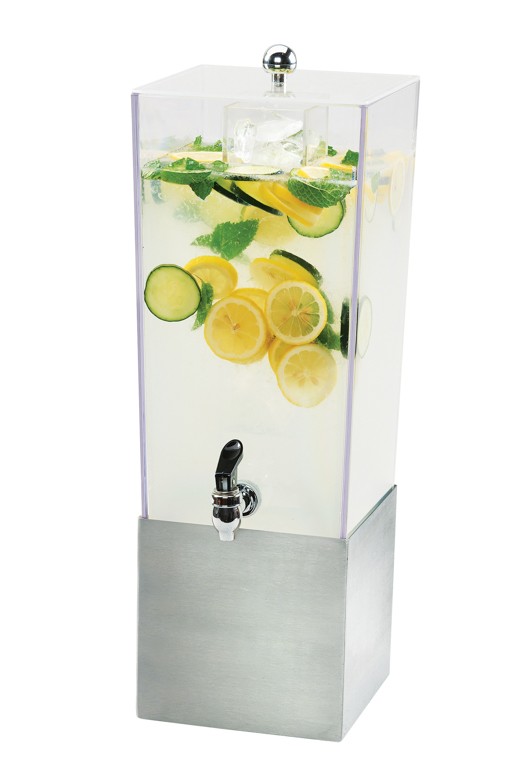 Econo 3 Gallon Beverage Dispenser with Stainless Steel Base and Ice ...