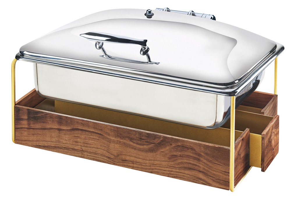 Mid-Century Chafer with Brass Trim - Cal-Mil