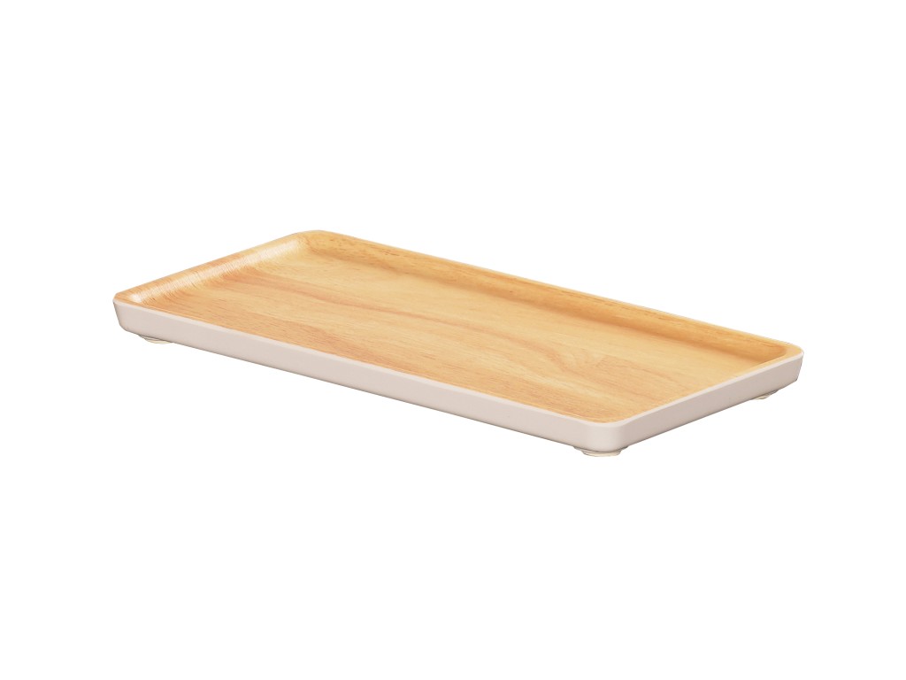 Finn Wood Effect Rectangular Modular Melamine Tray 4" x 8" - Cal-Mil